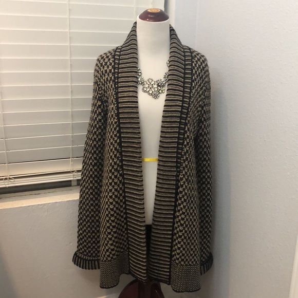 Matty M | Sweaters | Matty M Cable Knit Open Front Cardigan Blacktan ...